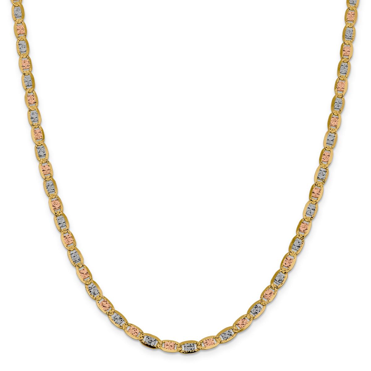 Click here for Unisex Gold Classics(tm) 4.65mm. 14kt. Tri-Color V... prices