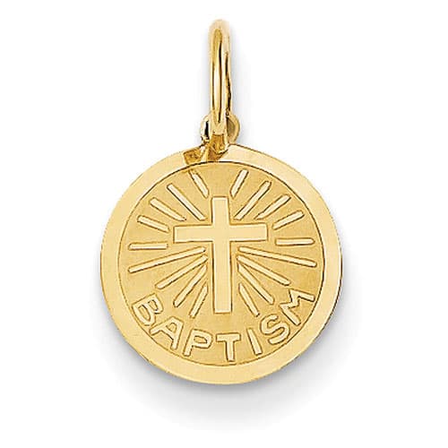 Click here for Unisex Gold Classics(tm) 14kt. Small Baptism Penda... prices