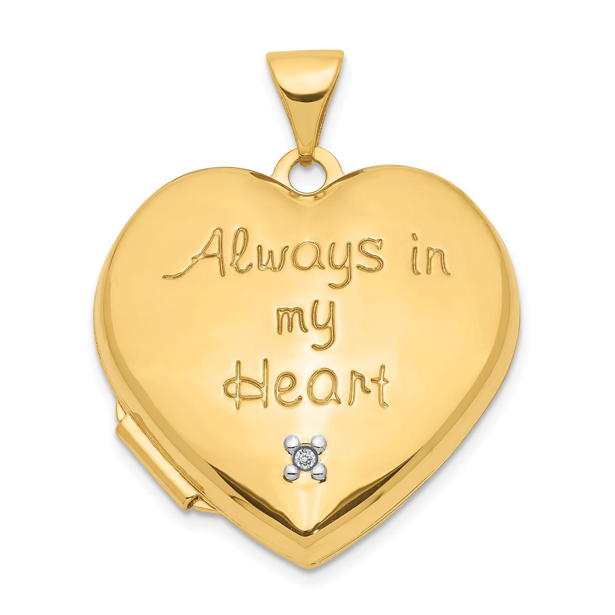 Click here for Gold Classics(tm) 14kt. Gold 21mm Heart with Diamo... prices