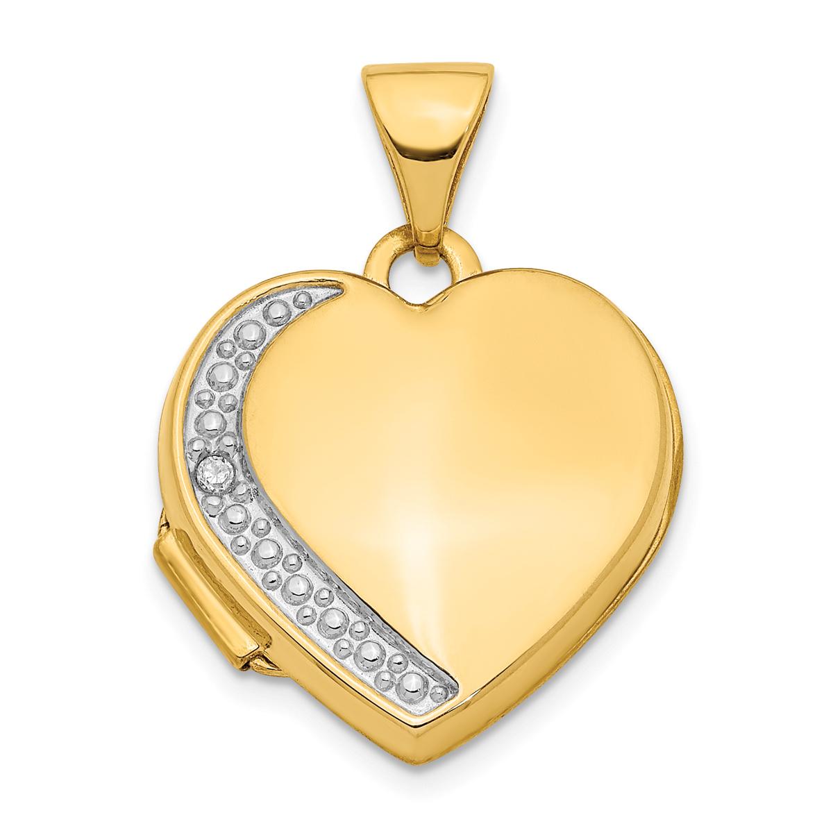 Click here for Gold Classics(tm) 14kt. Gold Diamond 16mm Heart Lo... prices