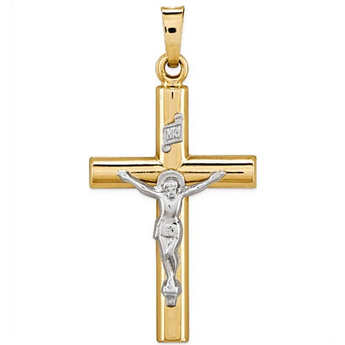 Click here for Unisex Gold Classics(tm) 14.kt. INRI Hollow Crucif... prices