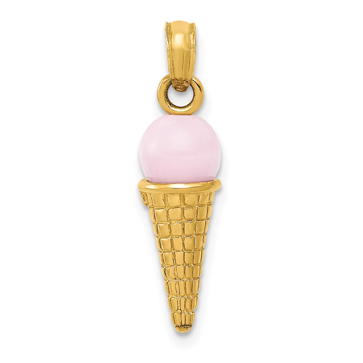Click here for Unisex Gold Classics(tm) 14kt. Gold 3D Pink Ice Cr... prices
