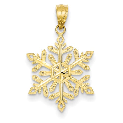 Click here for Gold Classics(tm) 14kt. Yellow Gold Snowflake Pend... prices