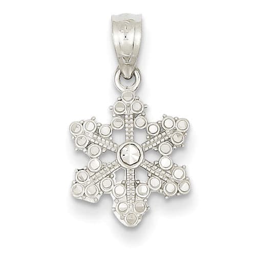 Click here for Gold Classics(tm) 14kt. White Gold Snowflake Penda... prices