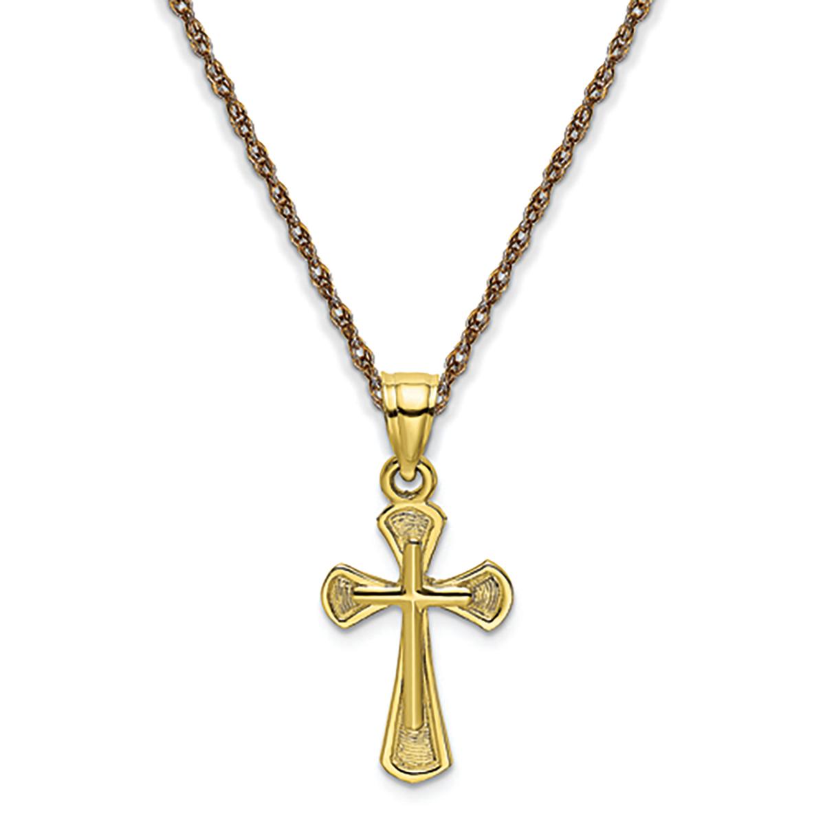 Click here for Gold Classics(tm) 10kt. Yellow Gold Cross Charm Ne... prices