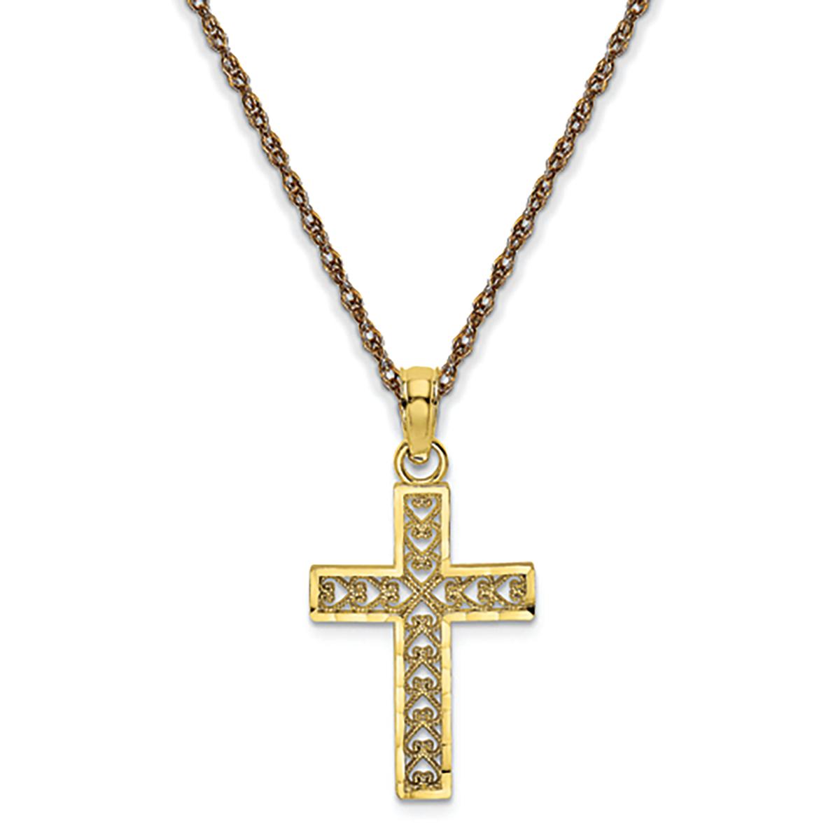 Click here for Gold Classics(tm) 10kt. Yellow Gold Cross Charm Ne... prices
