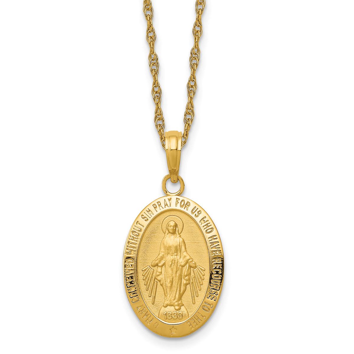 Click here for Gold Classics(tm) 10kt. Miraculous Medal Necklace prices