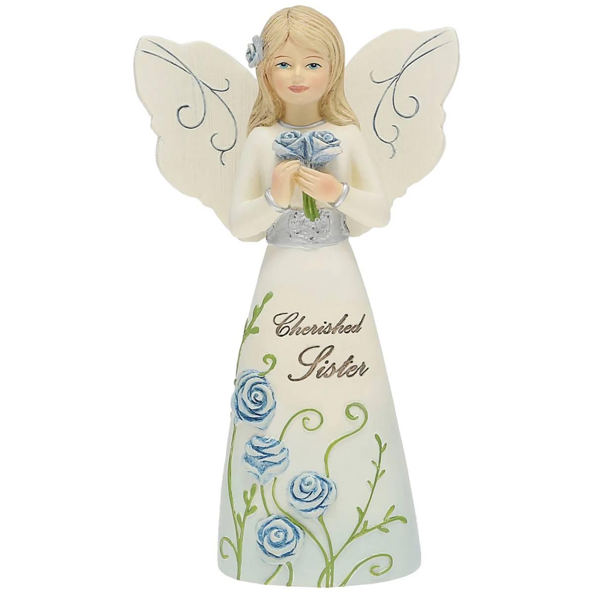Click here for Pavilion Elements Sister Angel Holding Roses Figur... prices