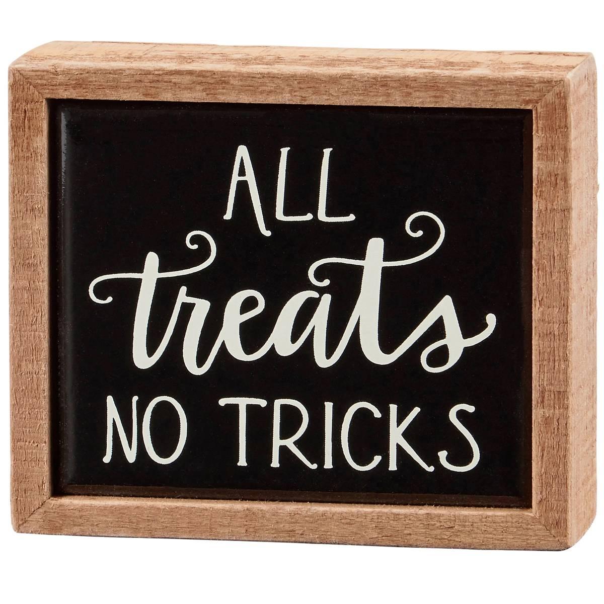 Click here for Primitives By Kathy Box Sign Mini - All Treats No... prices