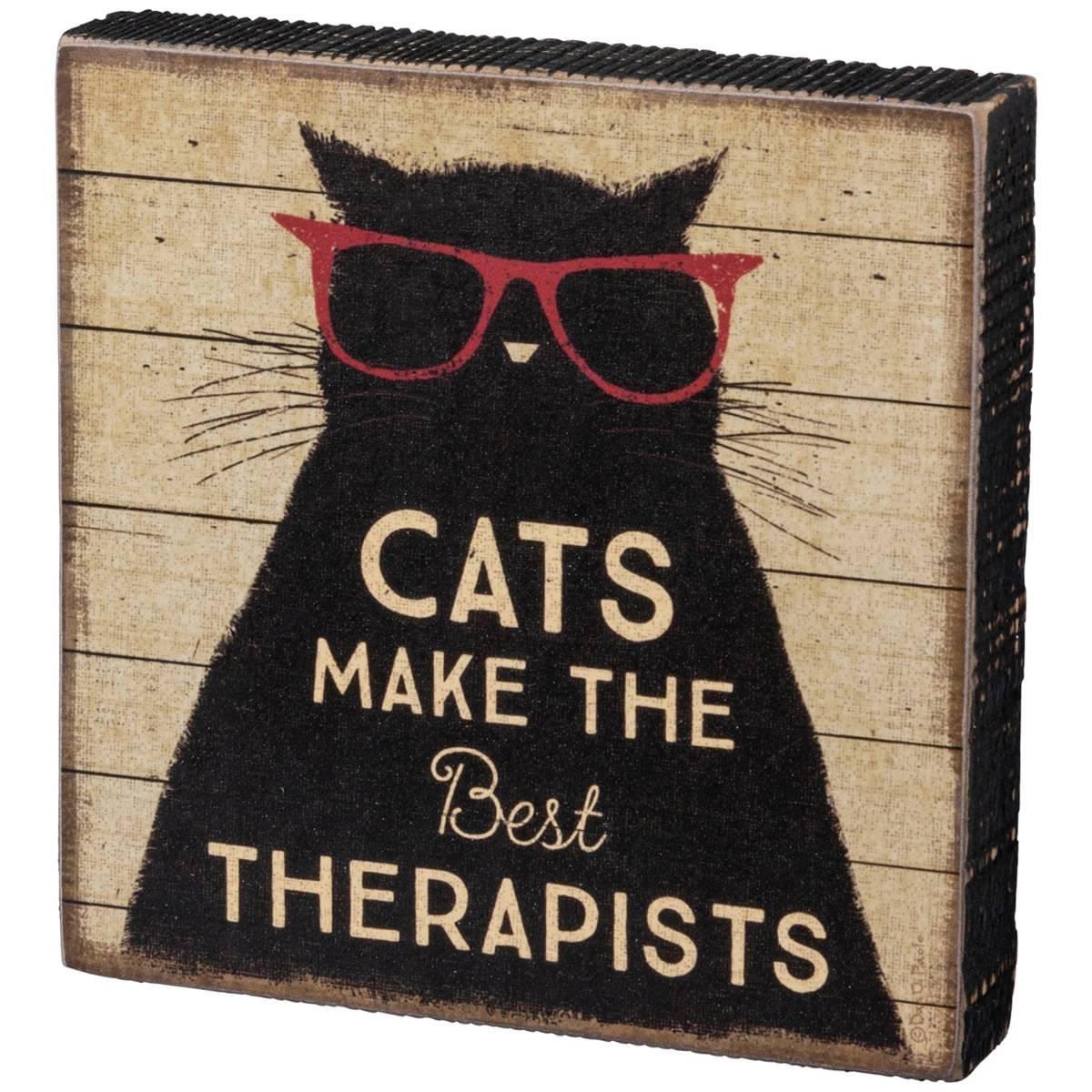 Click here for Primitives By Kathy Block Sign - Cat Therapist prices