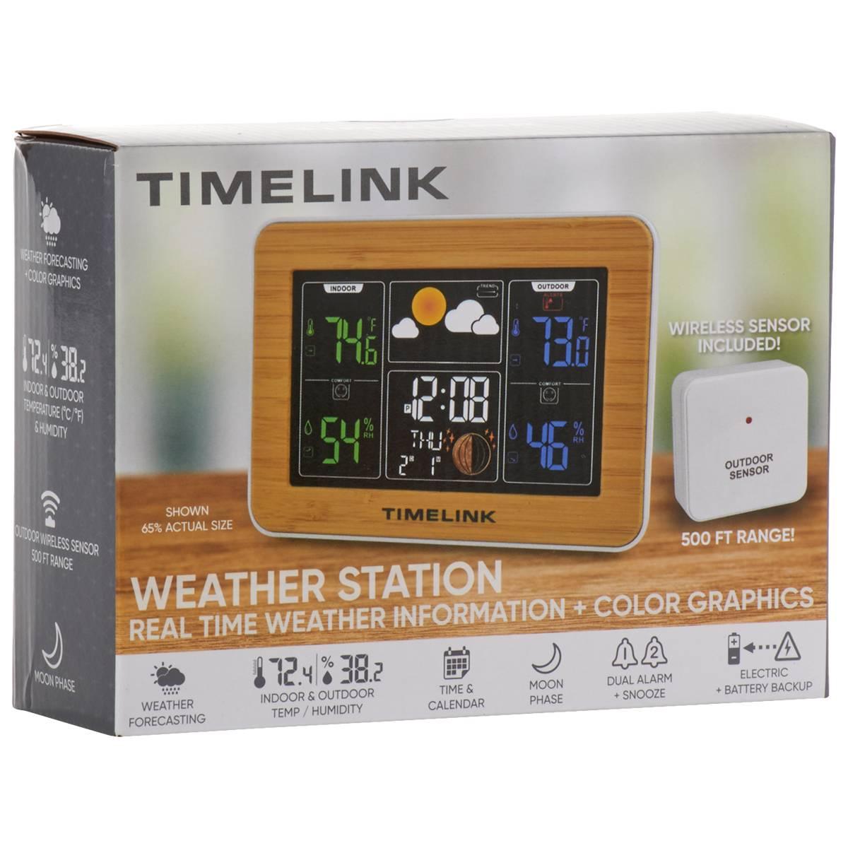 Click here for Time Link Bamboo Weather Station with Time Display prices