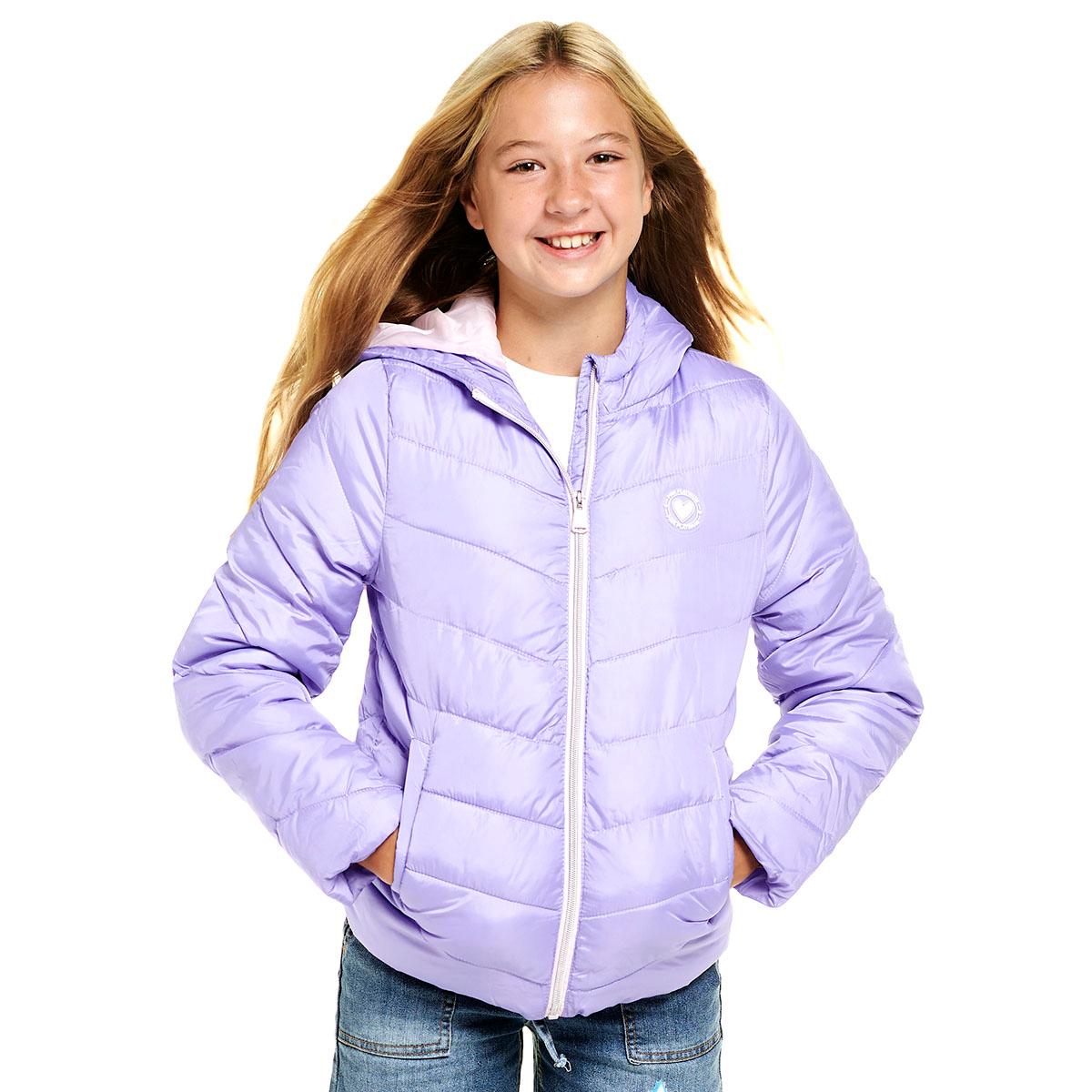 Click here for Girls (7-16) Pink Platinum(R) Solid Packable Jacke... prices