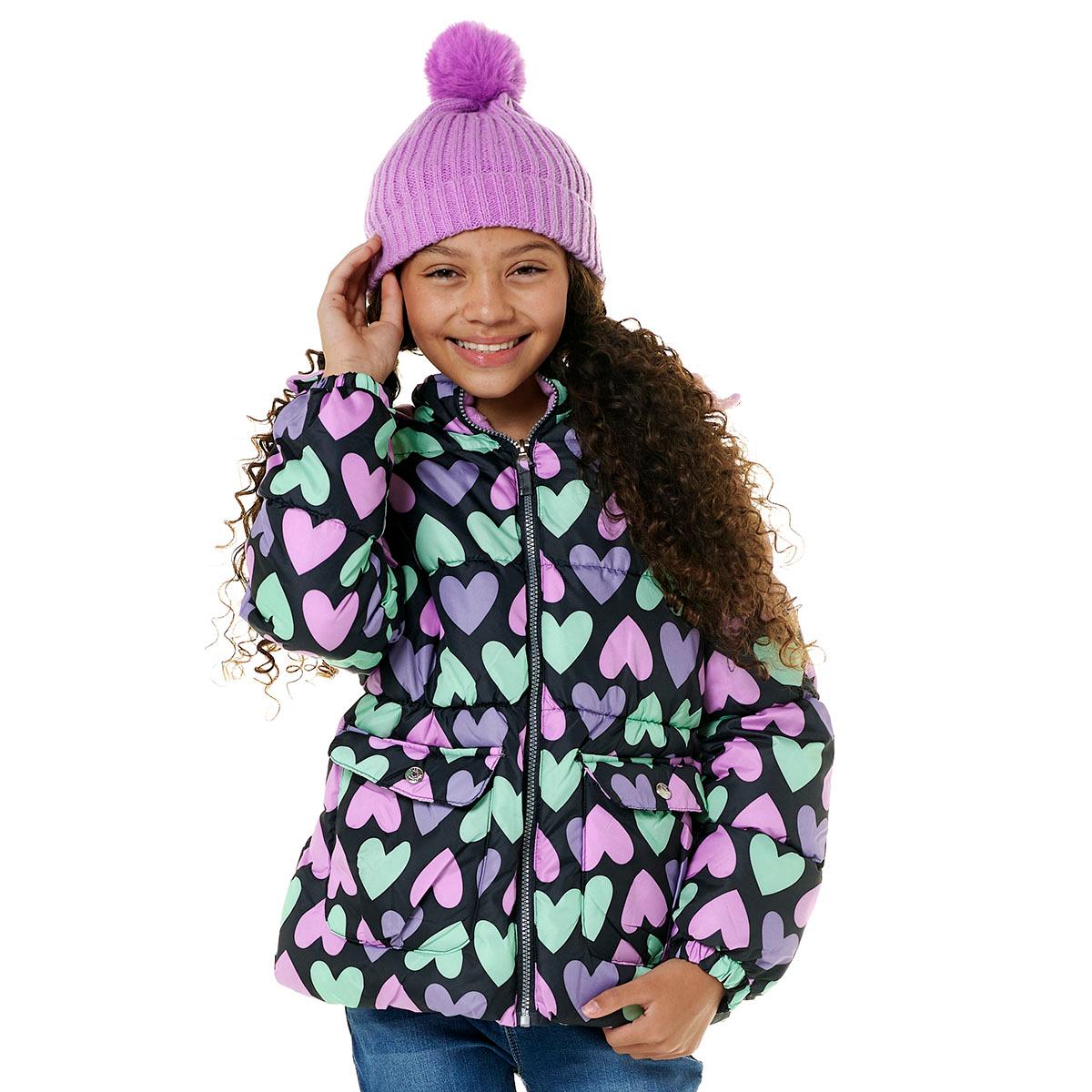 Click here for Girls (7-16) Pink Platinum(R) Heart Puffer Coat W/... prices