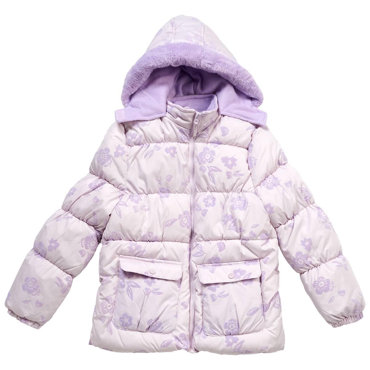 Click here for Girls (7-16) Pink Platinum(R) Flocked Floral Puffe... prices