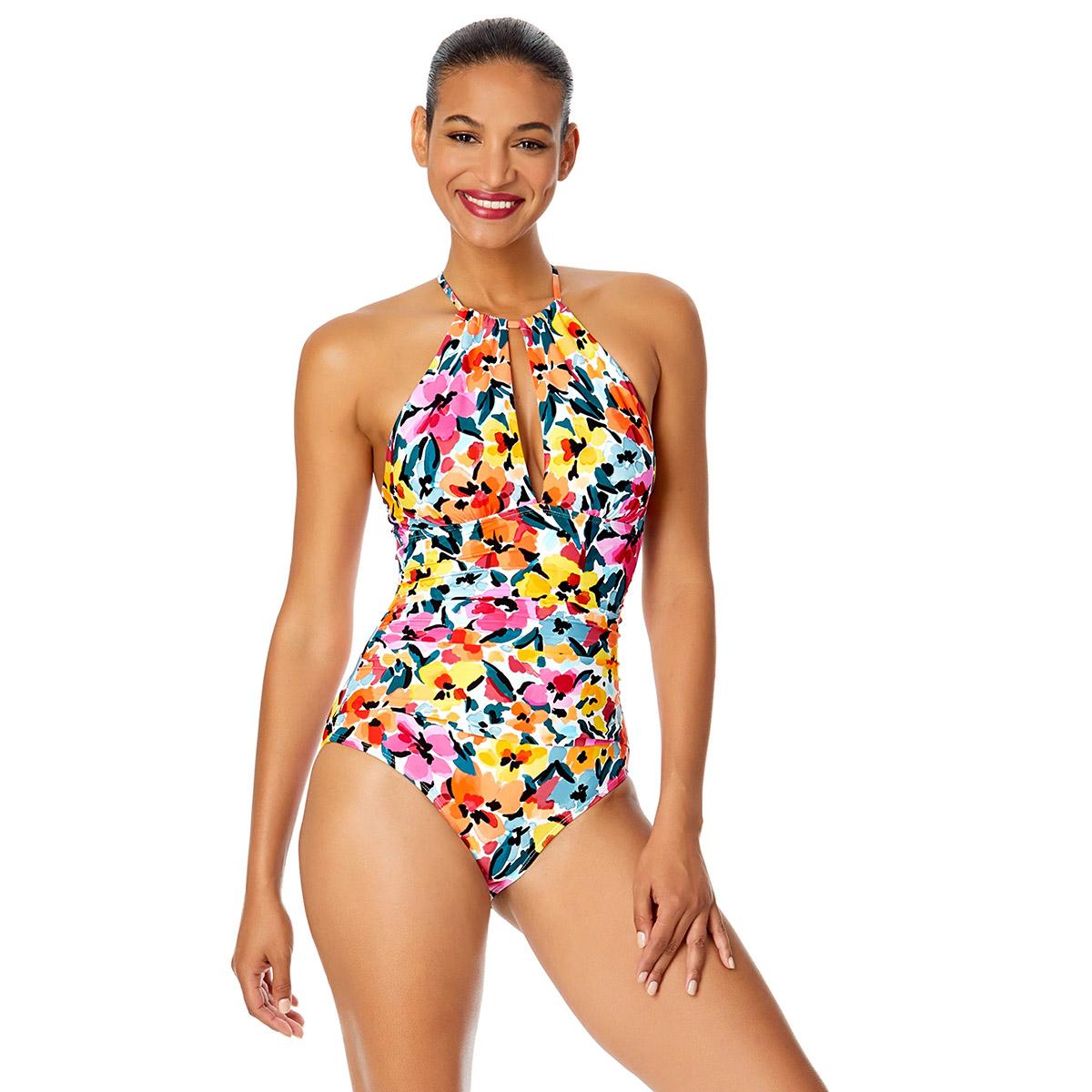 Click here for Womens Anne Cole Gradient Floral High Neck One Pie... prices