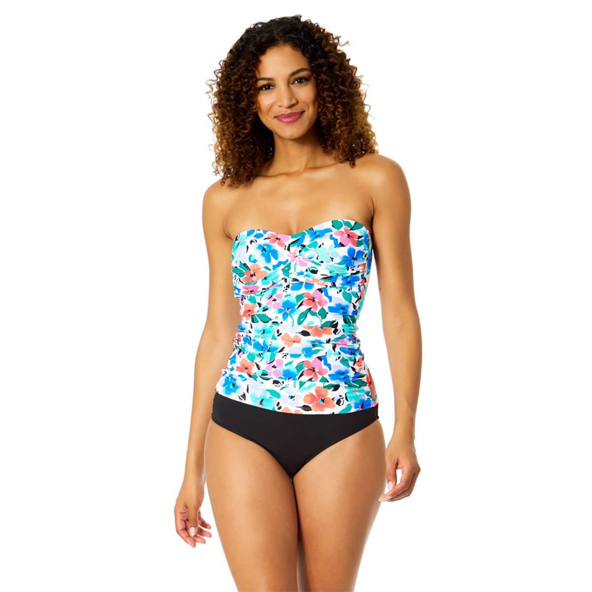 Click here for Womens Anne Cole Fiore Floral Strapless Tankini Sw... prices