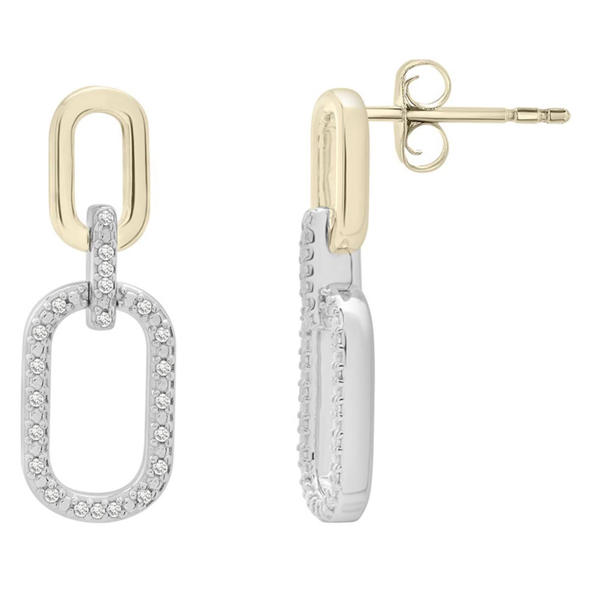 Click here for Two-Tone Lab Grown Diamond Link Dangle Earrings prices