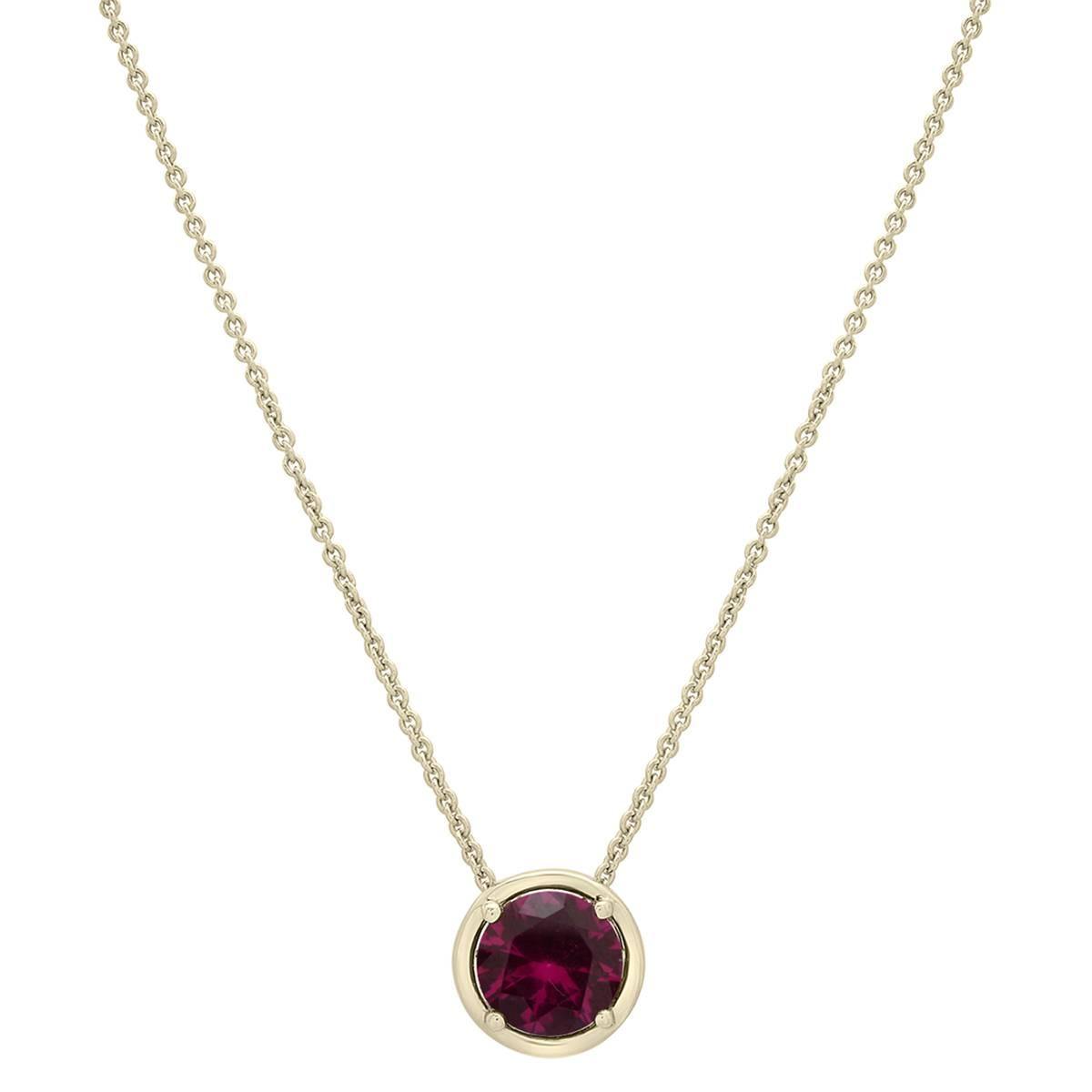 Click here for Gold-Plated Garnet Center Stone Pendant Necklace prices