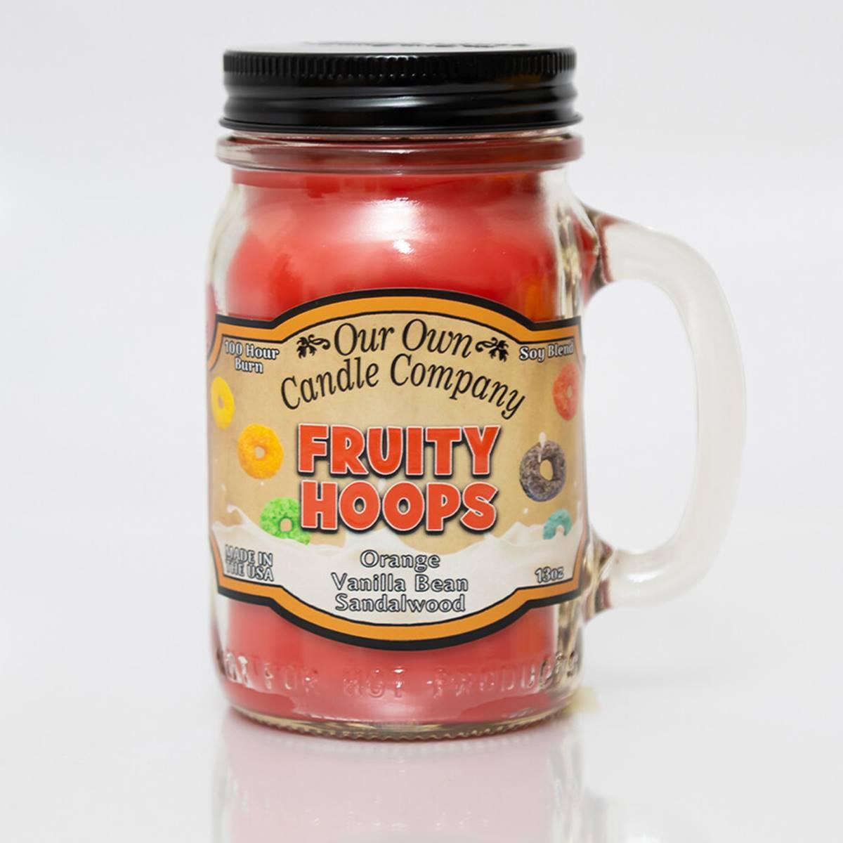 Click here for Our Own Candle Company Fruity Hoops Large Mason Ja... prices