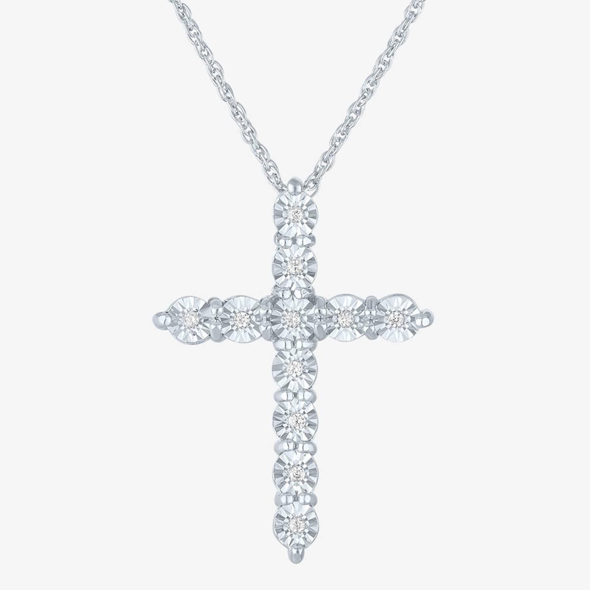 Click here for Nova Star(R) Sterling Silver Lab Grown Diamond Cro... prices