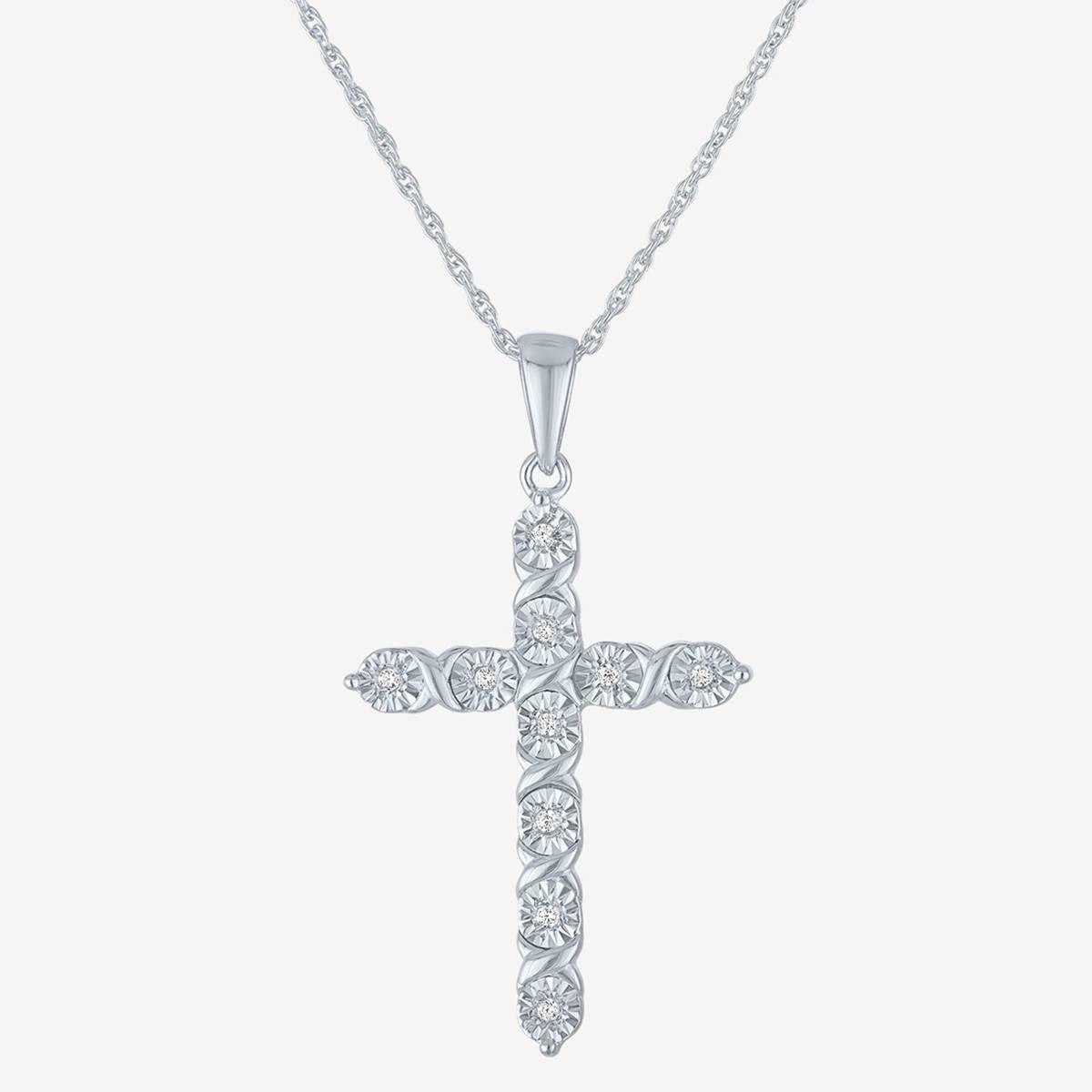 Click here for Nova Star(R) Sterling Silver Lab Grown Diamond Cro... prices