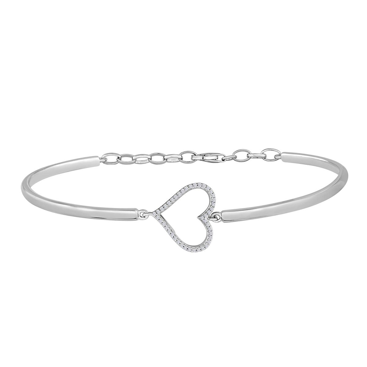 Click here for Nova Star(R) Silver Lab Grown Diamond Heart Bracel... prices