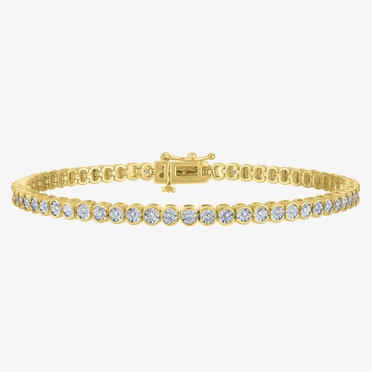 Click here for Nova Star(R) Gold over Silver Lab Grown Diamond Te... prices