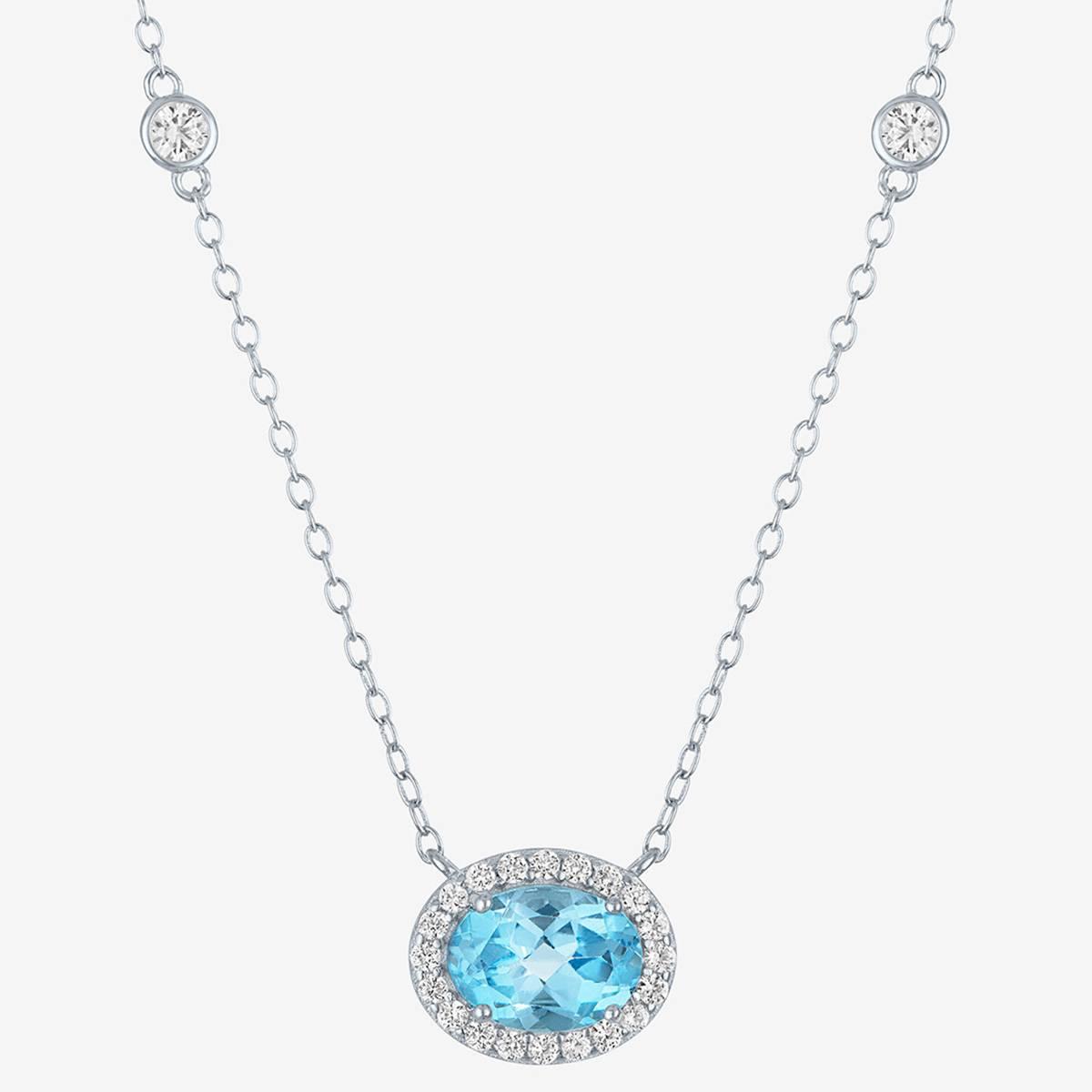 Click here for Nova Star(R) Swiss Blue Topaz & Lab Grown White Sa... prices