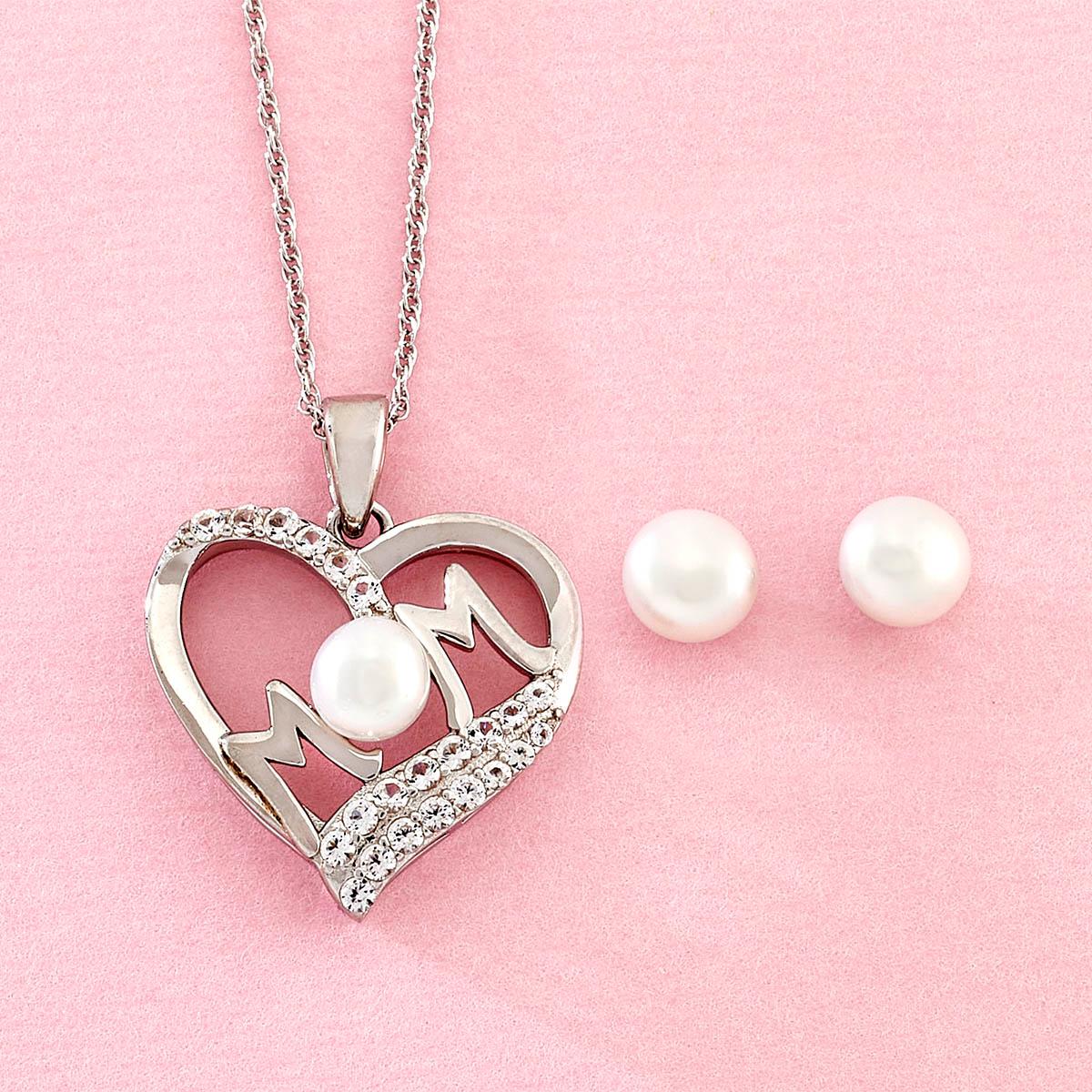 Click here for Gemstone Classics(tm) Lab Grown White Sapphire Mom... prices