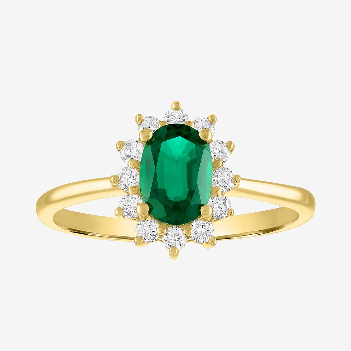 Click here for Nova Star(R) Lab Grown Emerald Gold over Silver Ov... prices
