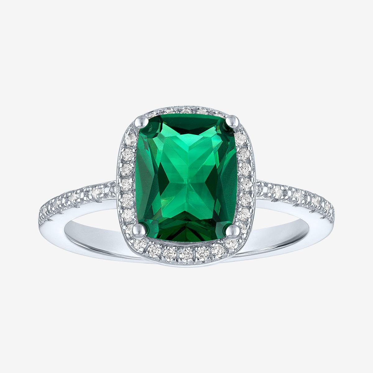 Click here for Nova Star(R) Lab Grown Emerald w/ 1/10ctw. Lab Gro... prices