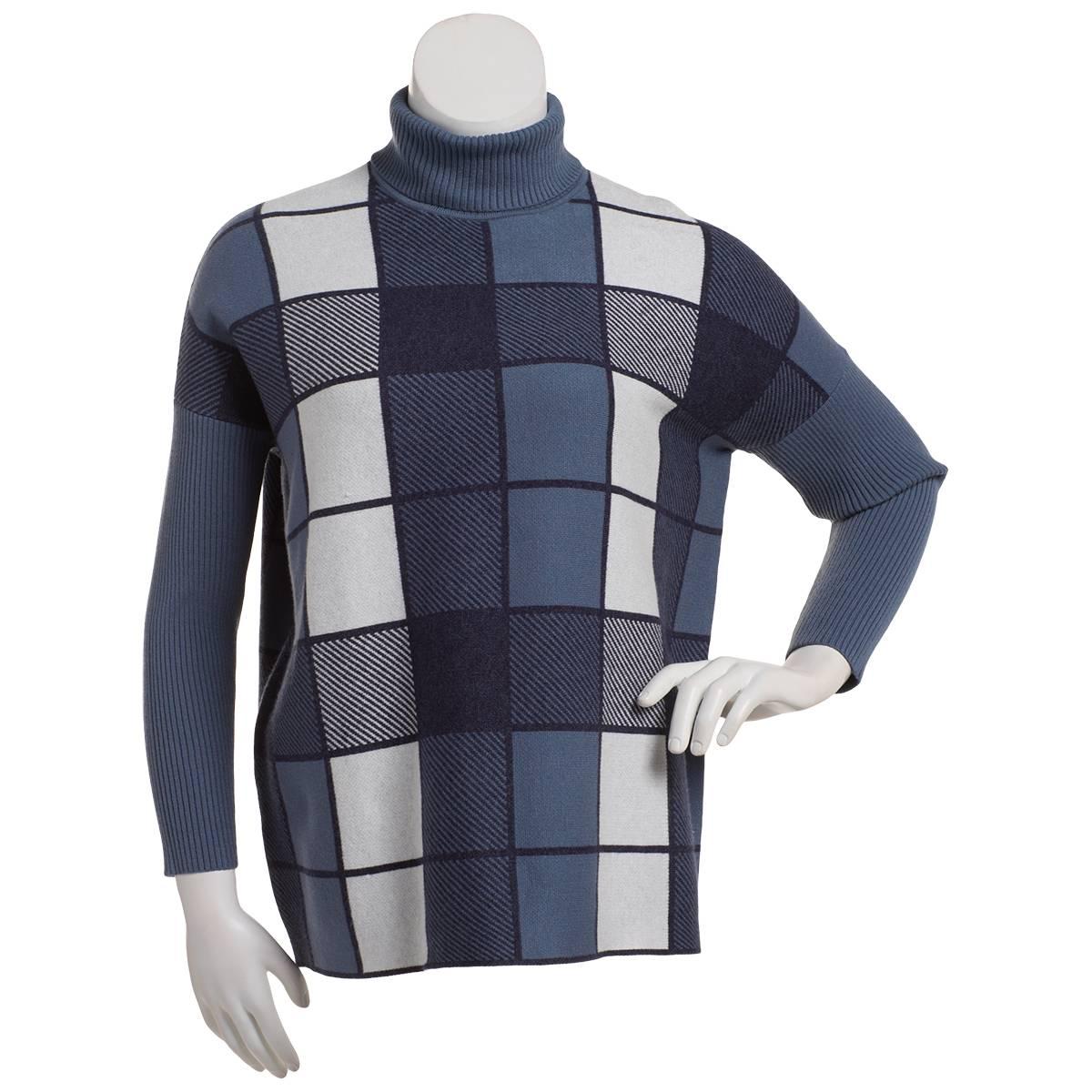 Click here for Womens Joseph A. 3/4 Sleeve Plaid Square Turtlenec... prices