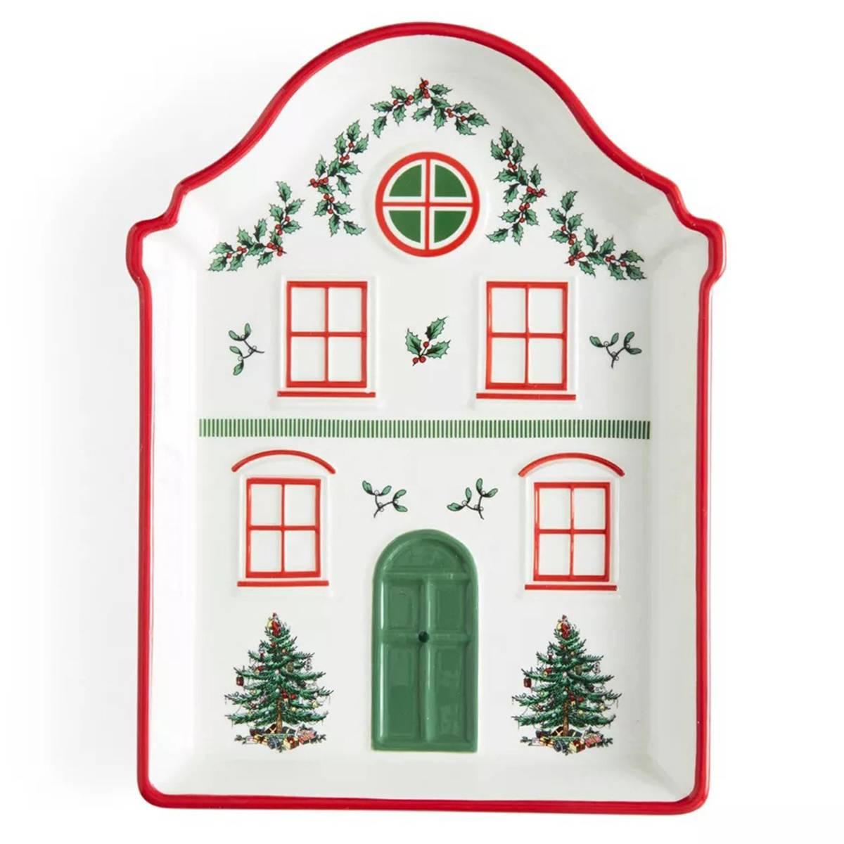 Click here for Spode Christmas Village Tidbit Tray - Red prices