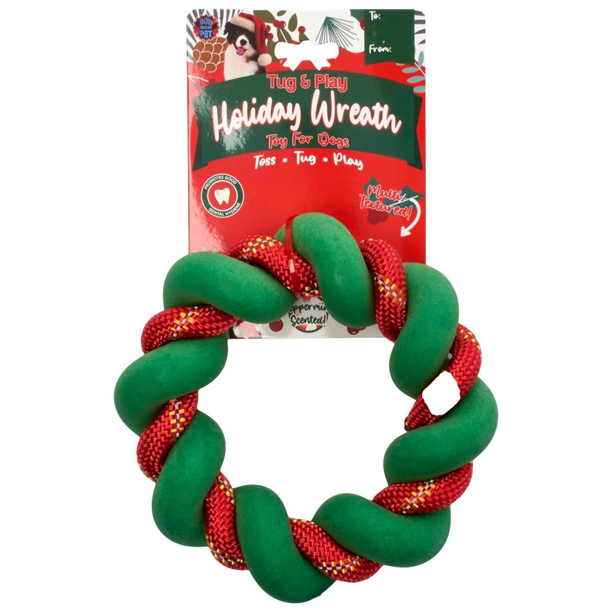 Click here for Tug & Play Holiday Wreath Dog Toy prices
