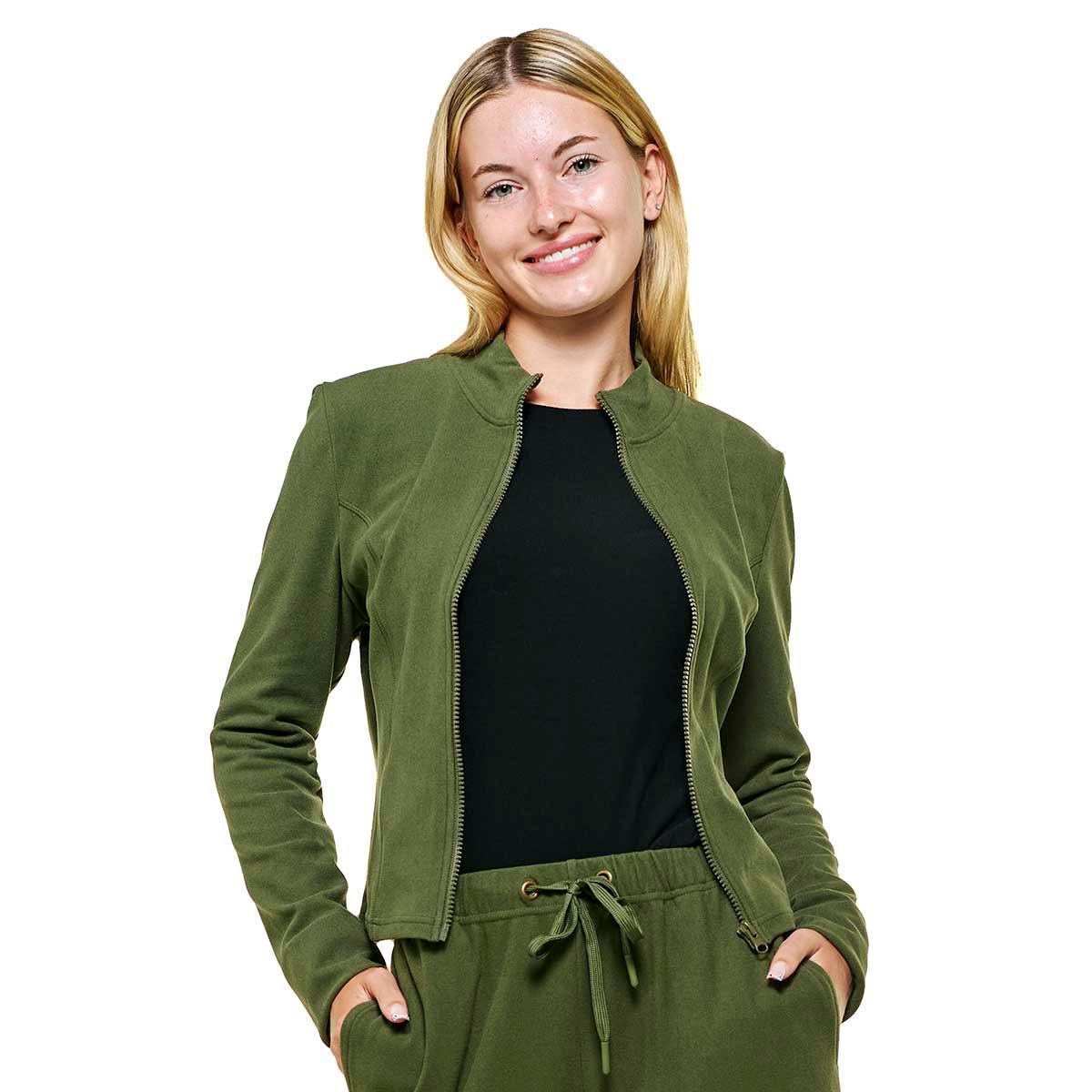 Click here for Juniors Cotton Candy Plush Mock Neck Zip Up Jacket prices