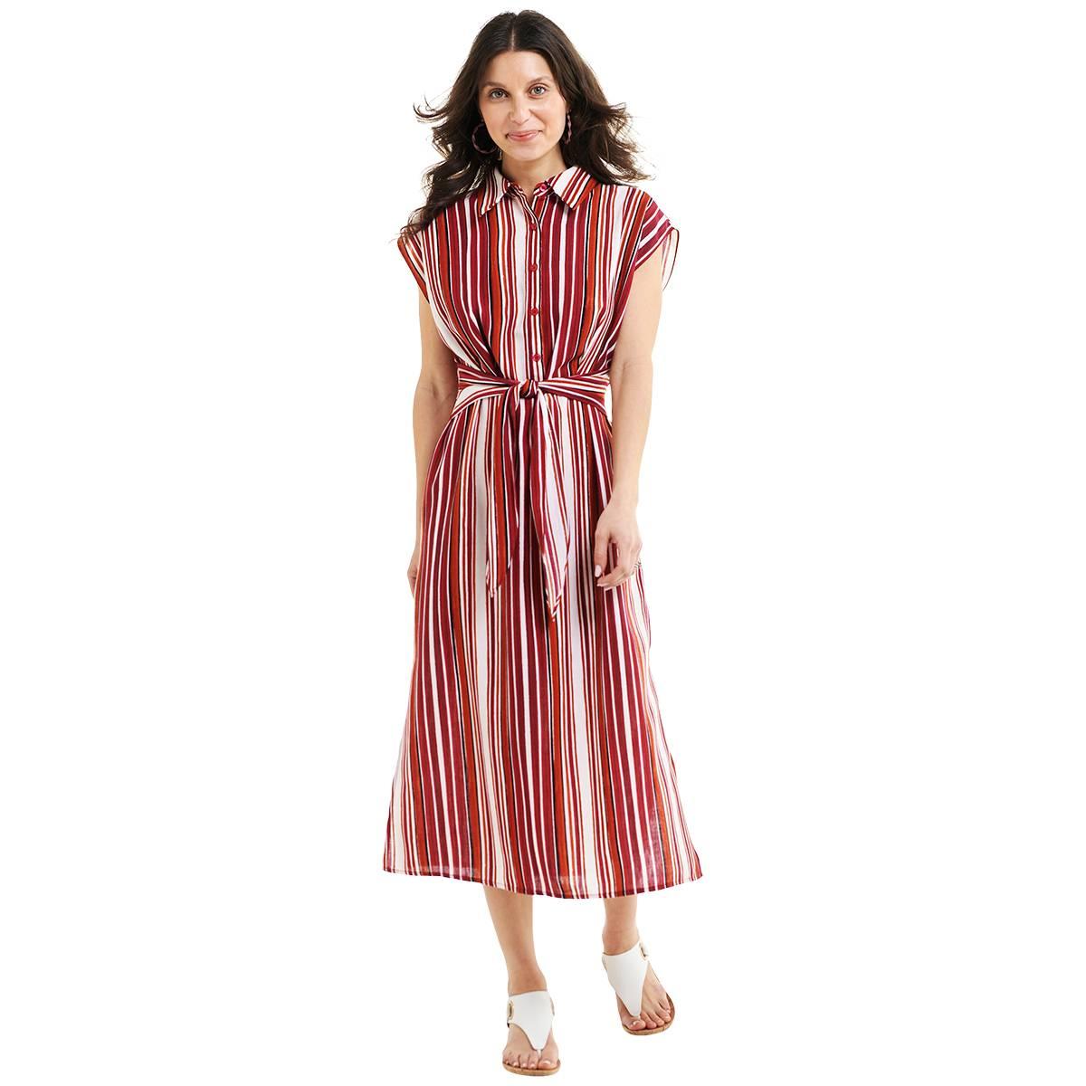 Click here for Womens Emma & Michele Cap Sleeve Tie Front Midi Sh... prices