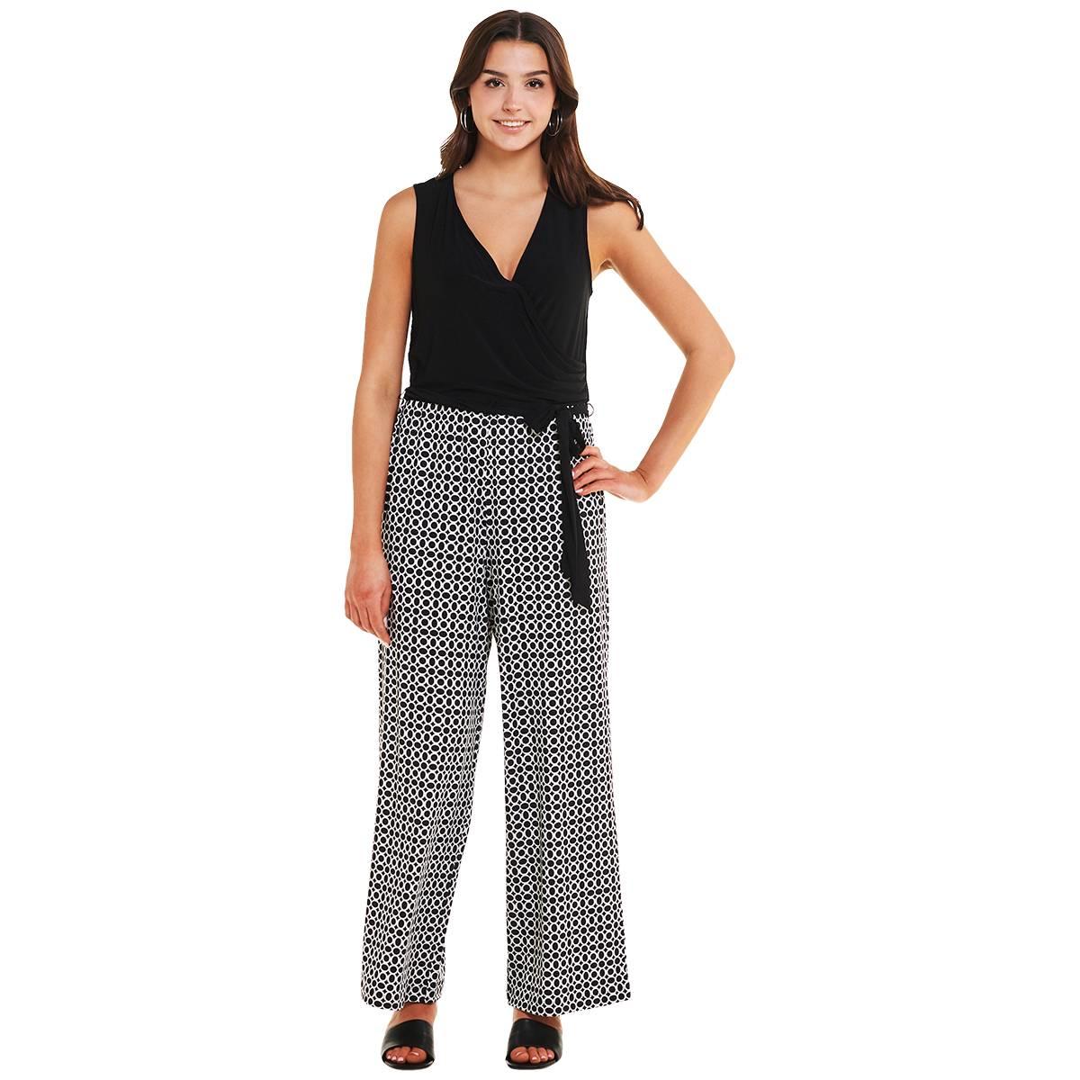 Click here for Womens Emma & Michele Sleeveless Geometric Jumpsui... prices