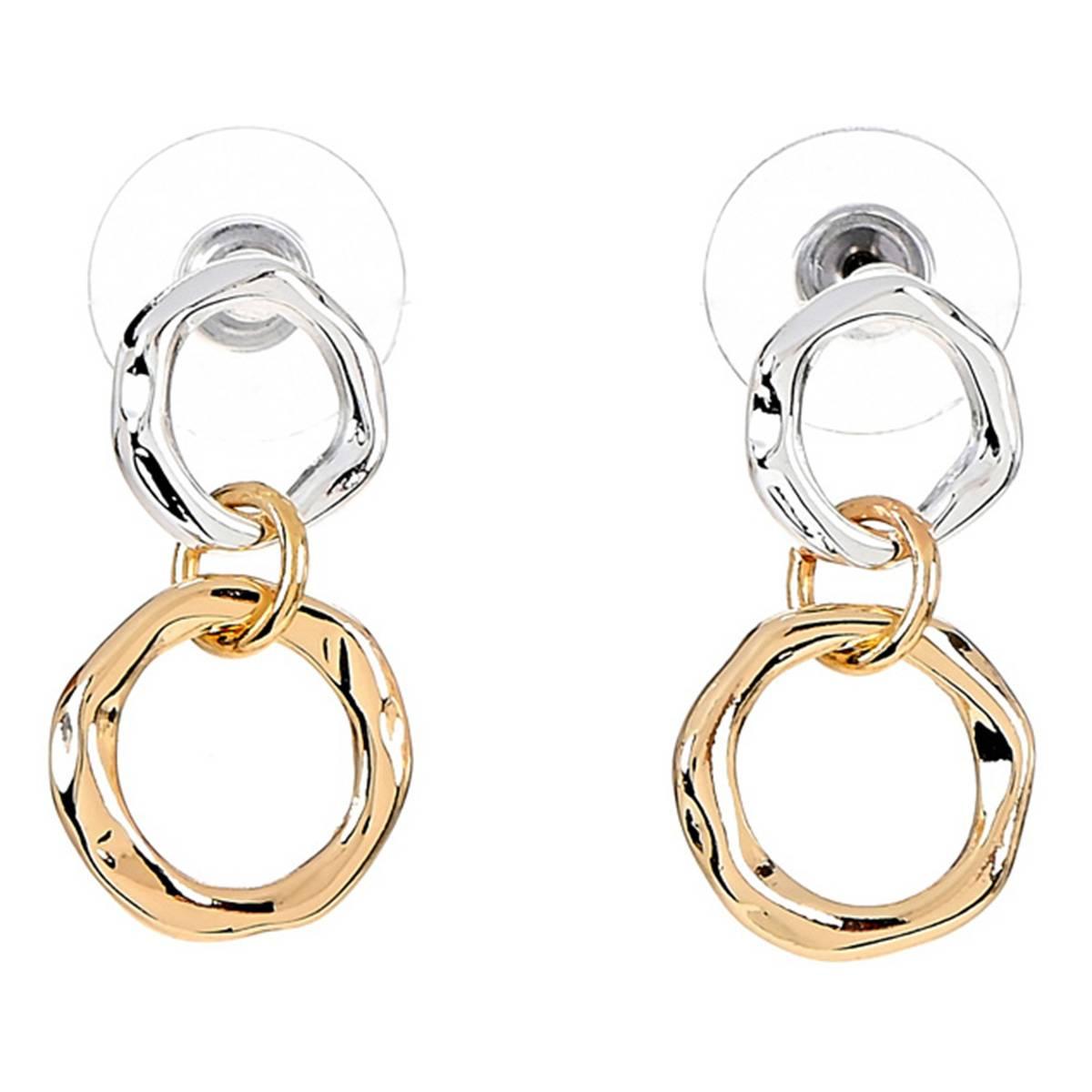 Click here for Design Collection Two-Tone Circle Link Drop Earrin... prices