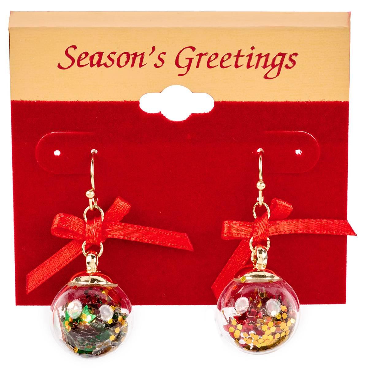 Click here for Holiday Ornament Drop Earrings with Red Ribbon prices