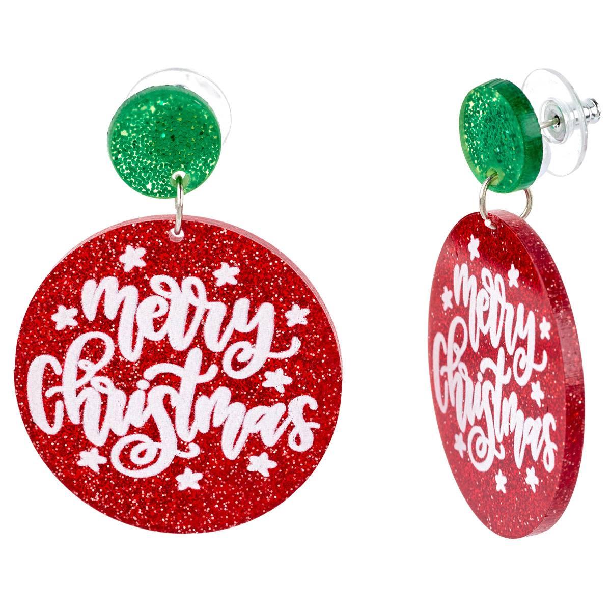 Click here for Red & Green Glitter Merry Christmas Ornament Drop... prices