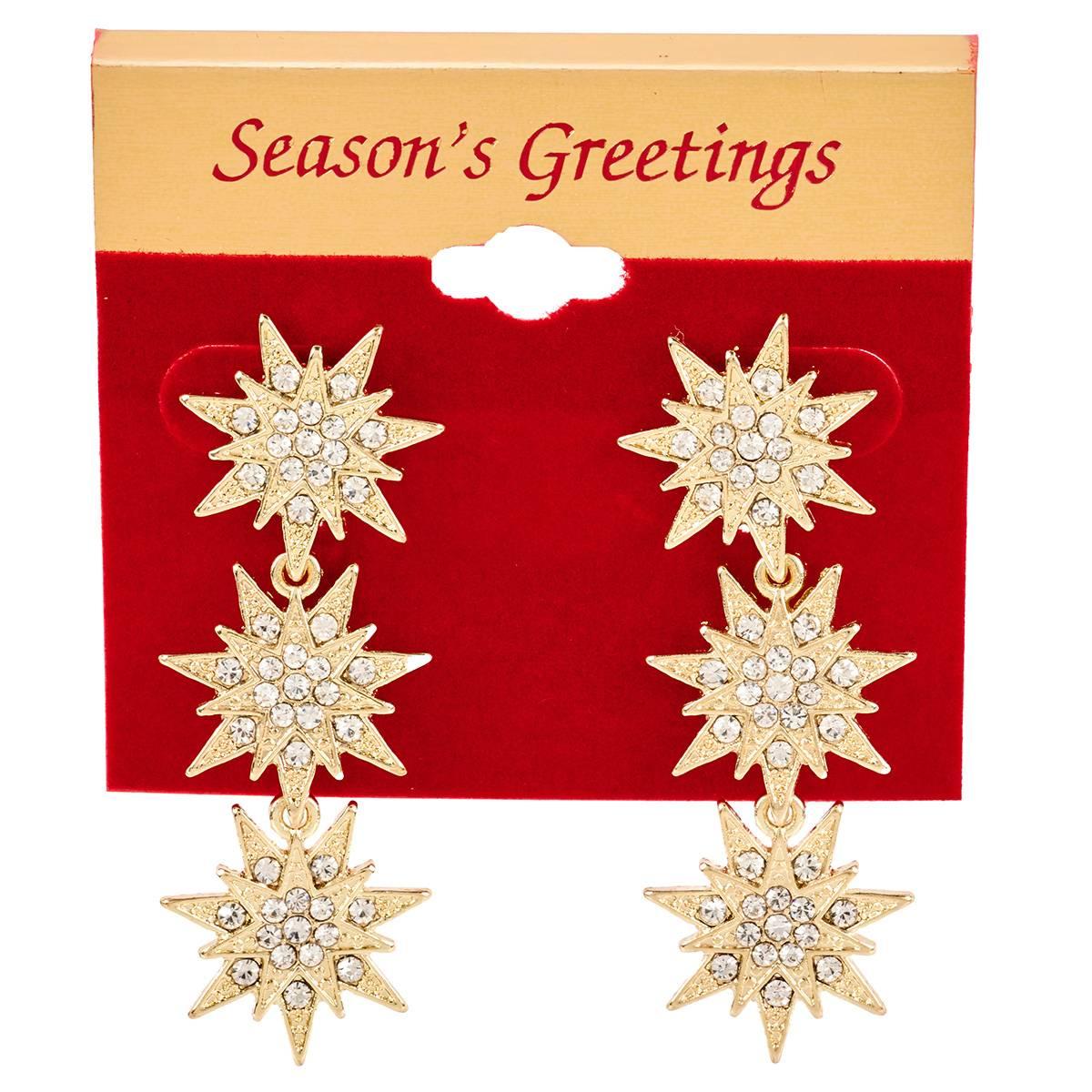 Click here for Triple Snowflake Drop Earrings prices