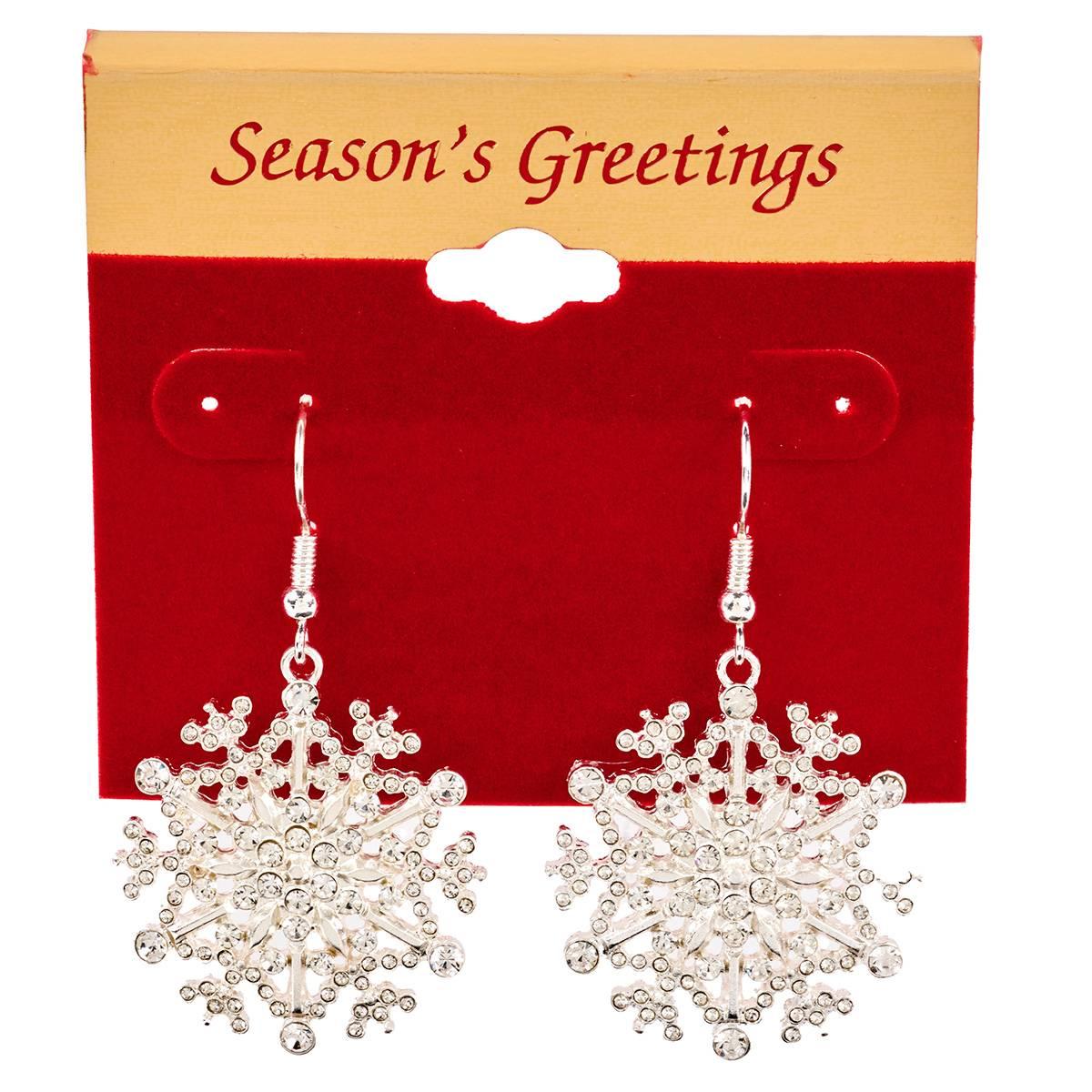 Click here for Crystal Snowflake Earrings with White Stones prices