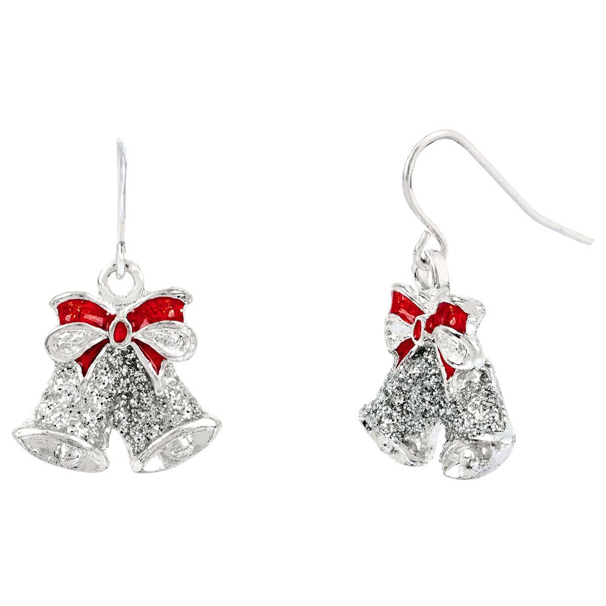 Click here for Jingle Bells with Bow CZ Drop Earrings prices