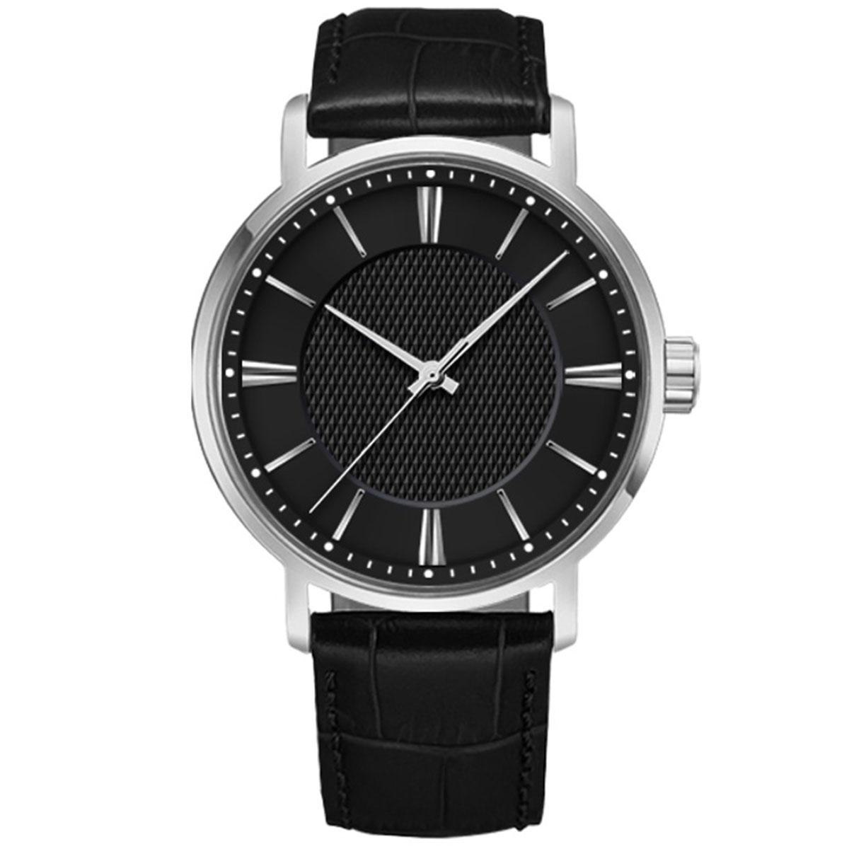 Click here for Mens Silver-Tone Black Dial Watch - 50470S-07-G02 prices