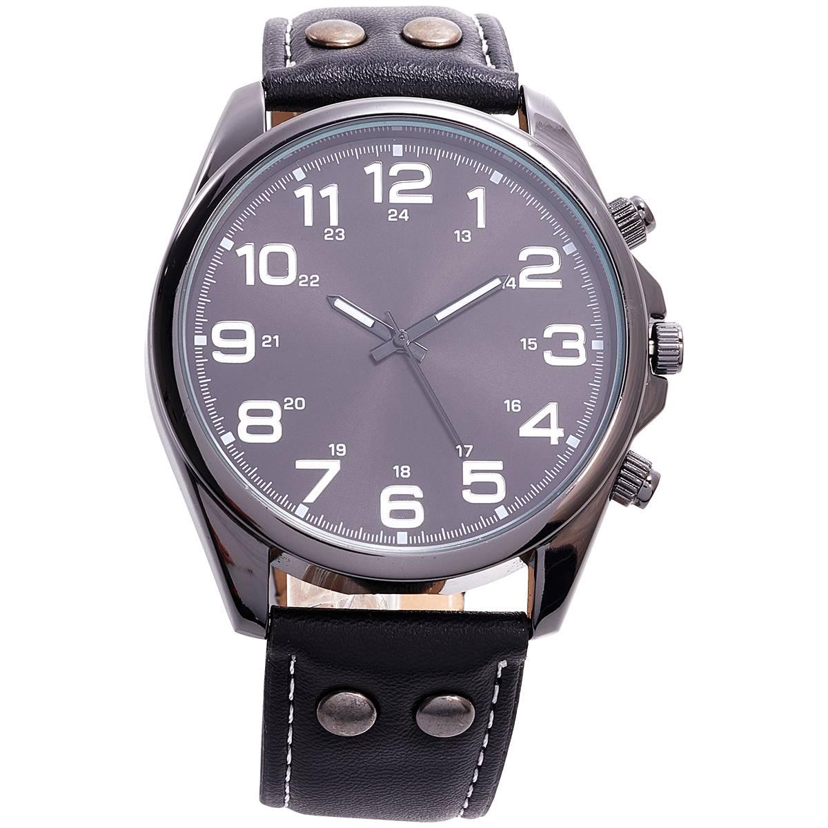 Click here for Mens Black Metal Sunray Dial Watch - 50688B-07-G02 prices