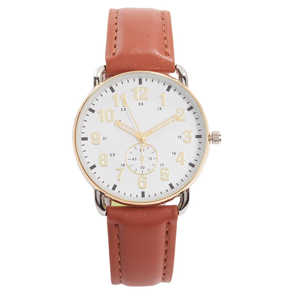 Click here for Mens Two-Tone Sunray Dial Watch with Leather Band... prices