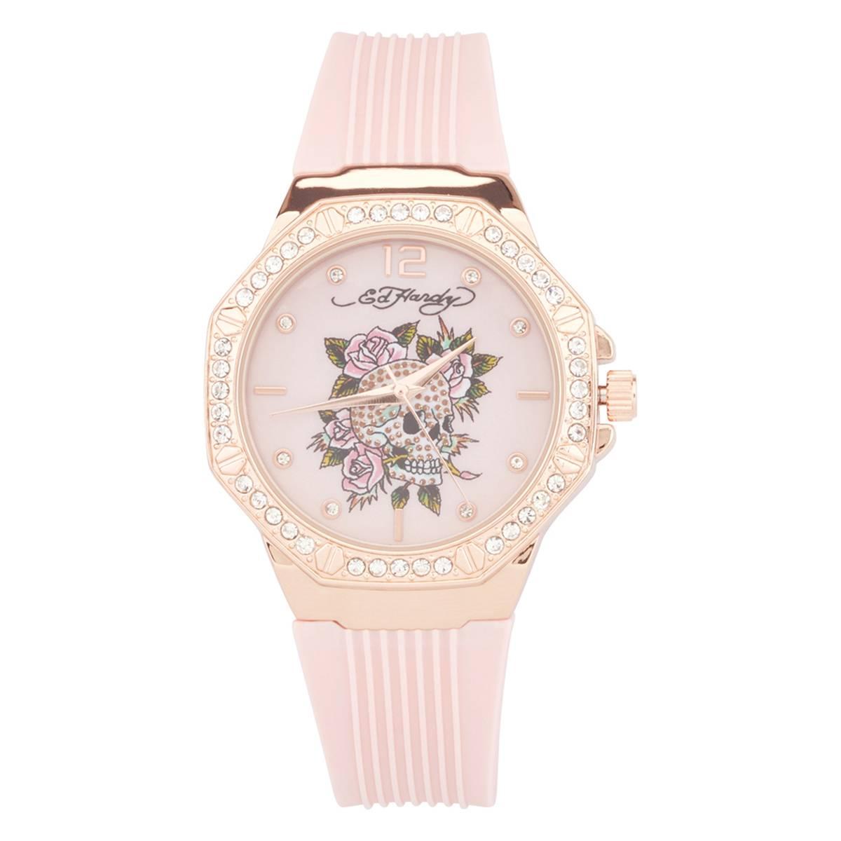 Click here for Womens Ed Hardy Mother of Pearl Crystal Watch - 14... prices