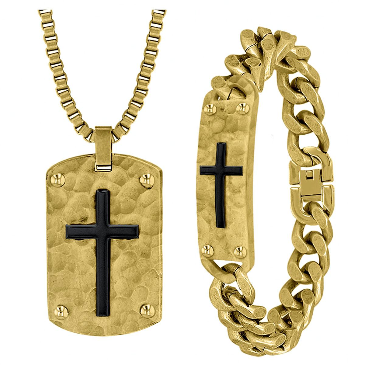 Click here for Mens Gentlemens Classics(tm) Gold-Tone Cross Neckl... prices