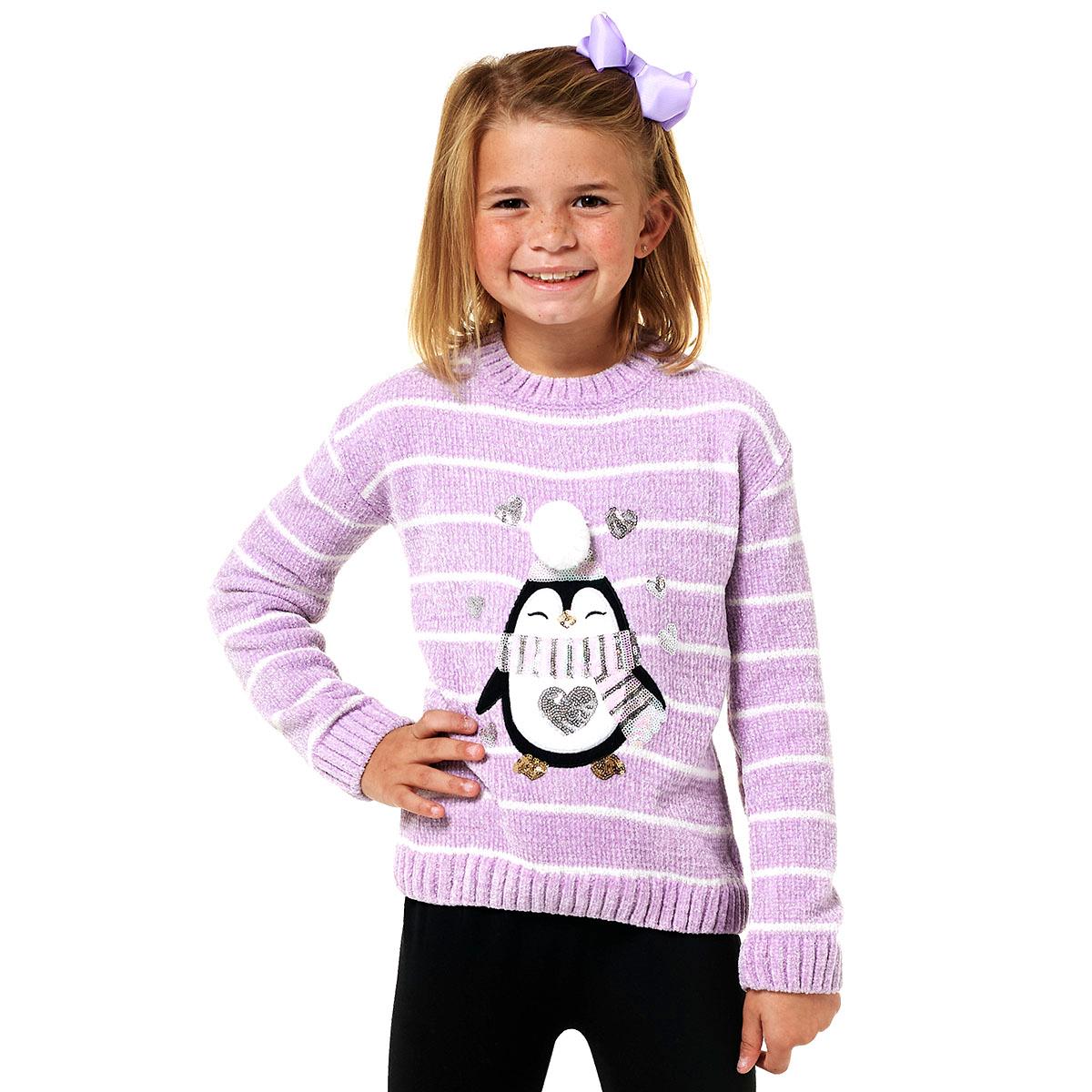 Click here for Girls (4-6x) BTween(R) Chenille Stripe Sequin Peng... prices