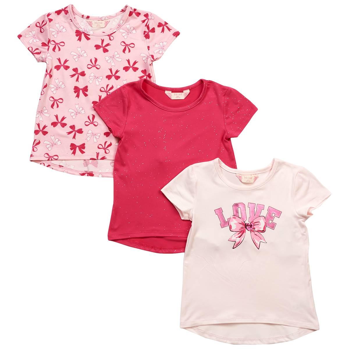 Click here for Girls (4-6x) Bkind 3pk. Short Sleeve Love Bow Hi-L... prices